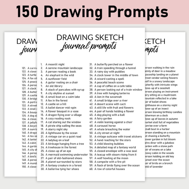 Sketch Prompt Journal - Etsy