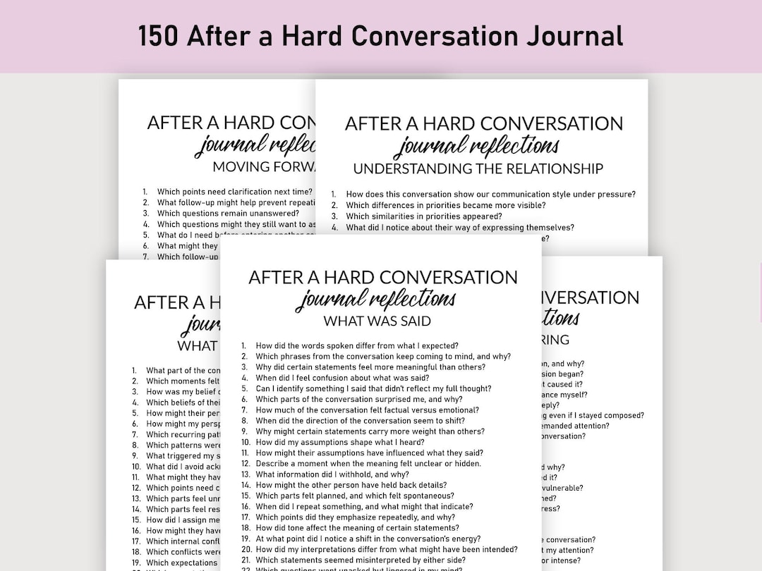 150 After a Hard Conversation Journal, Journal Printable, Journal ...