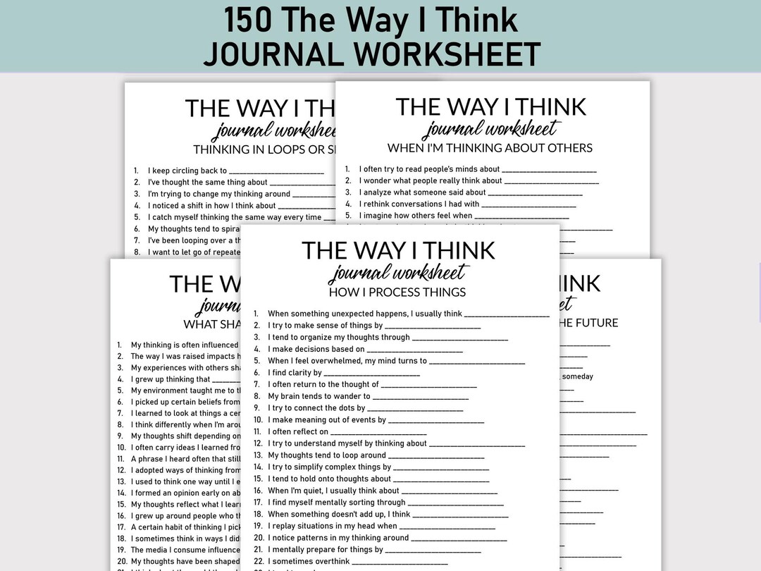 The Way I Think Printable Worksheet, Journal Printable, Fill-in-the ...