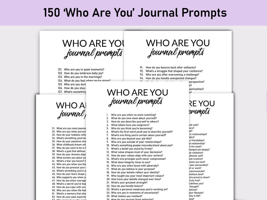 150 Who Are You Journal Prompts, Journal Prompts, Healing, Printable ...