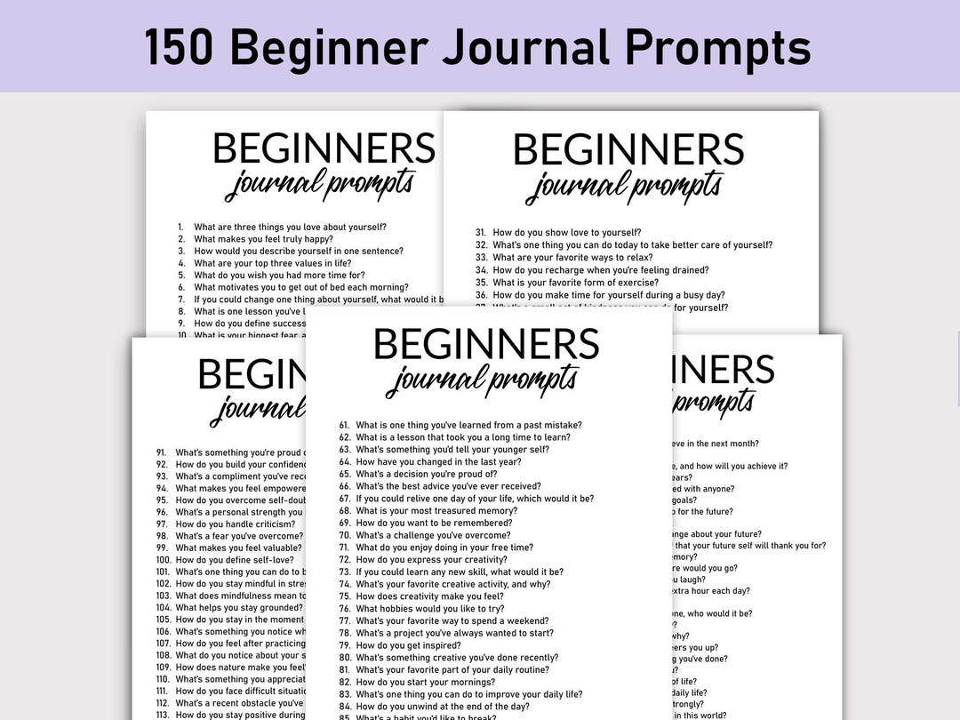 150 Journal Prompts for Beginners , Printable, Journal, Minimalist ...