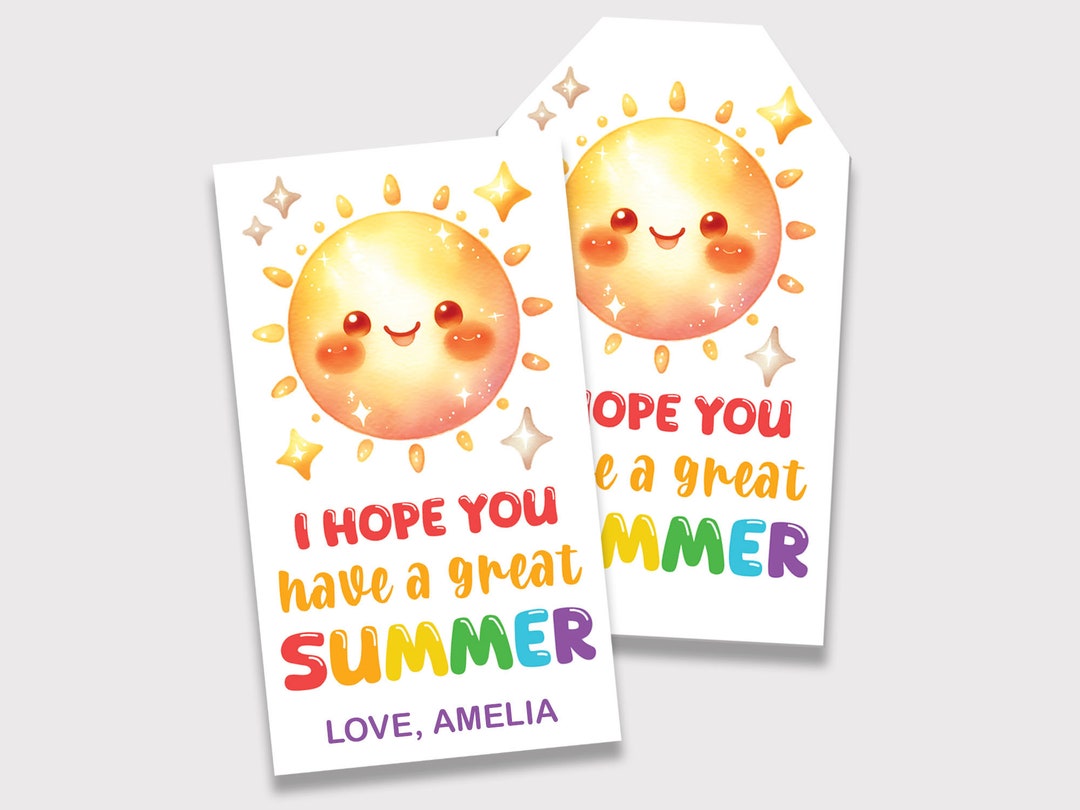 Summer Gift Tag, Last Day of School, Teacher Gift, Party Favor, End of ...