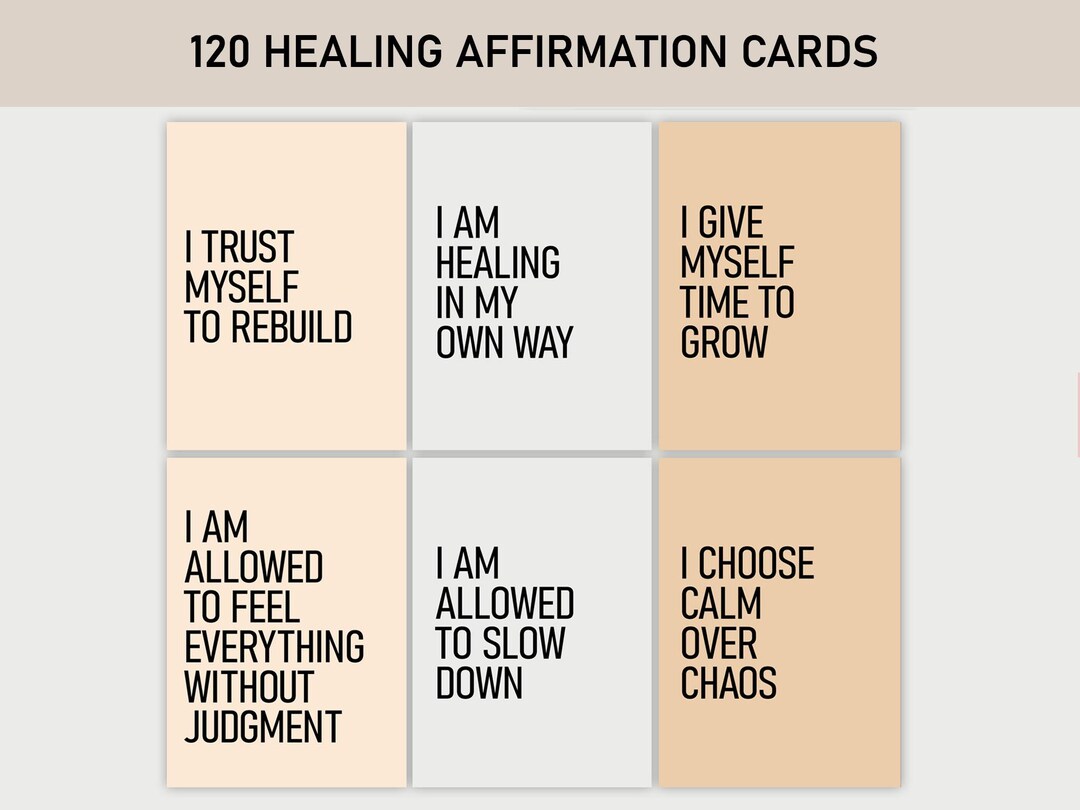 120 Healing Affirmation Cards, Printable, Journal, Self Love, Self Care ...