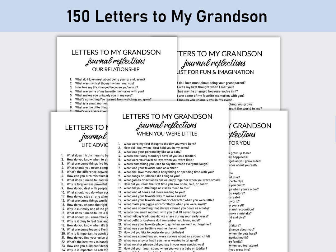 Letters to My Grandson Journal, Printable, Journal, Minimalist ...