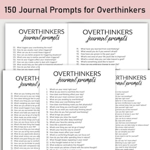 150 Journal Prompts for Overthinkers, Printable, Journal, Minimalist ...