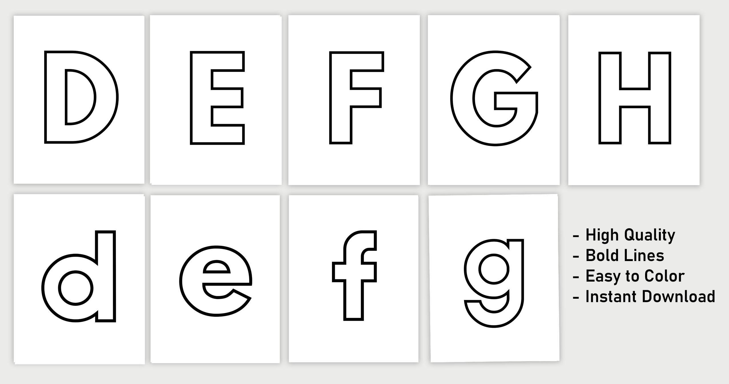 52 Alphabet Letters Coloring Bundle, Printable, Coloring Pages ...