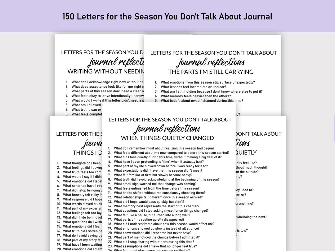 150 Letters for the Season You Don’t Talk About Journal, Printable ...