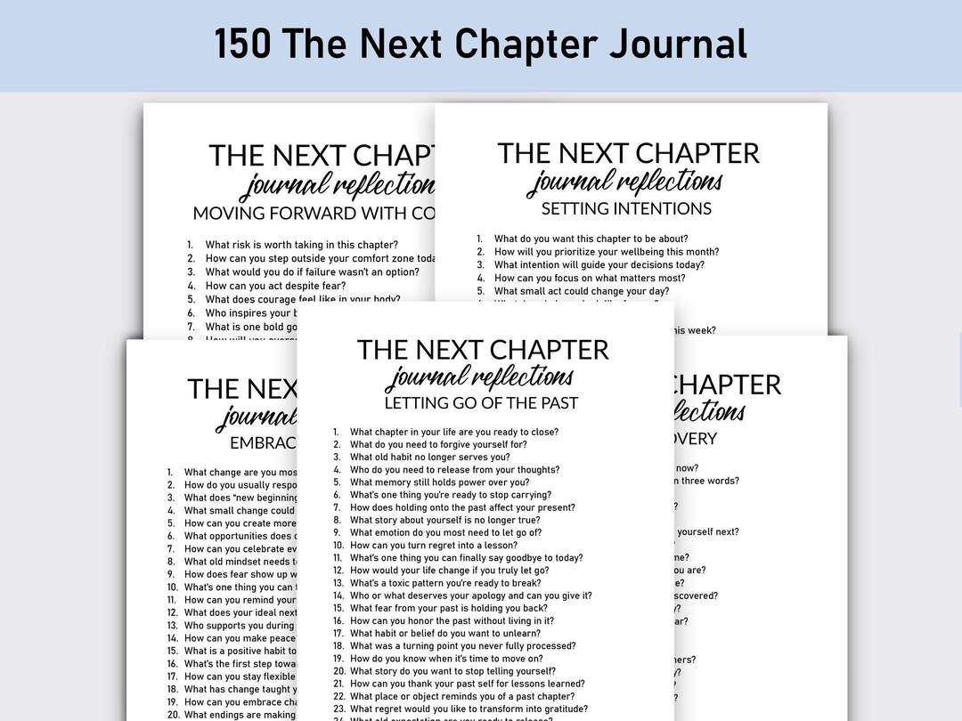 150 the Next Chapter Journal, Journal Printable, Reflections, Growth ...