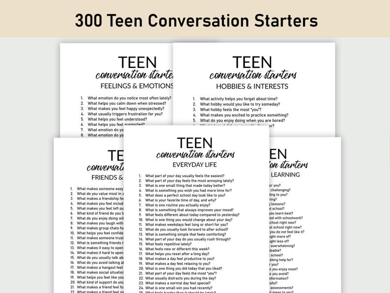 300 Teen Conversation Starters, Fun Reflective Questions for Teens ...