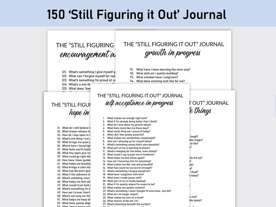 150 Still Figuring It Out Journal, Printable, Journal, Minimalist ...
