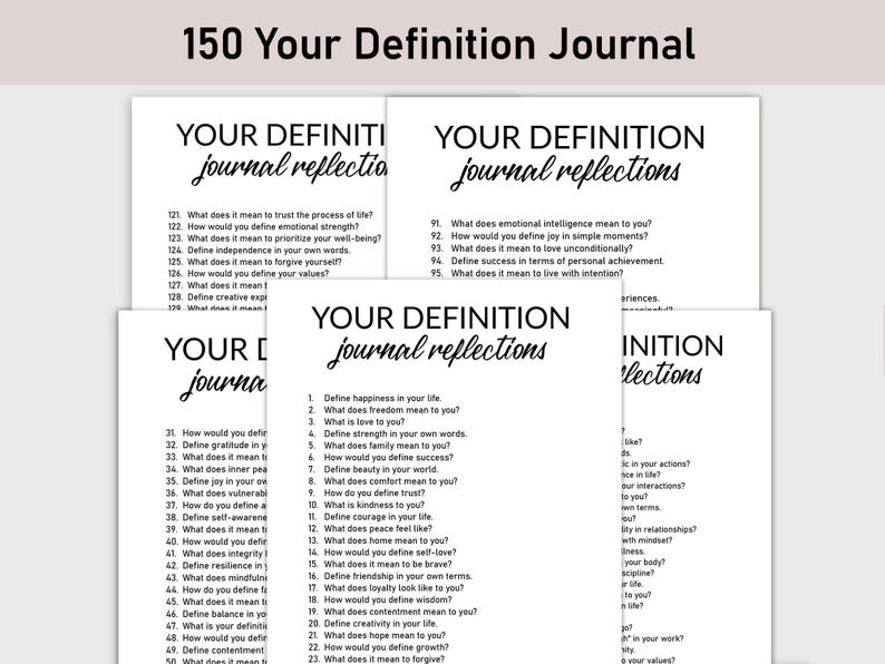 150 Your Definition Journal, Printable, Journal, Minimalist, Define ...