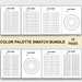 Color Palette Swatch Chart Bundle, Printable, Blank Color Swatch, Ink ...