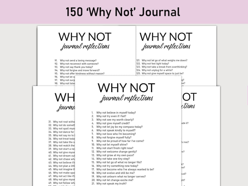 150 Why Not Journal Prompts , Printable, Journal Prompts, Minimalist ...
