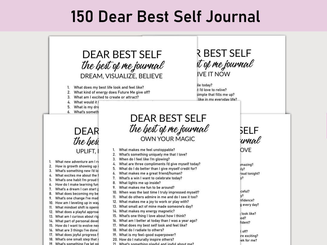 150 Your Best Self Journal, Printable, Journal, Minimalist, Self ...