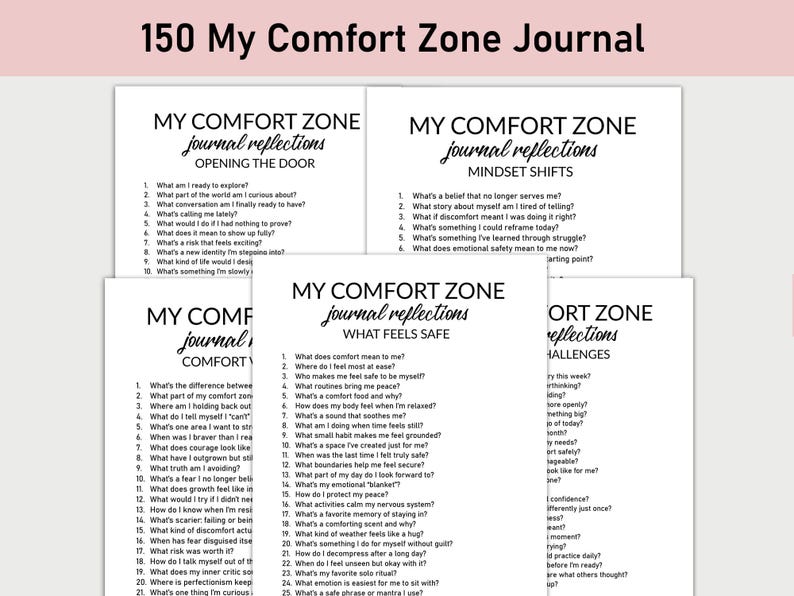 150 My Comfort Zone Journal, Printable, Journal, Minimalist, Self ...