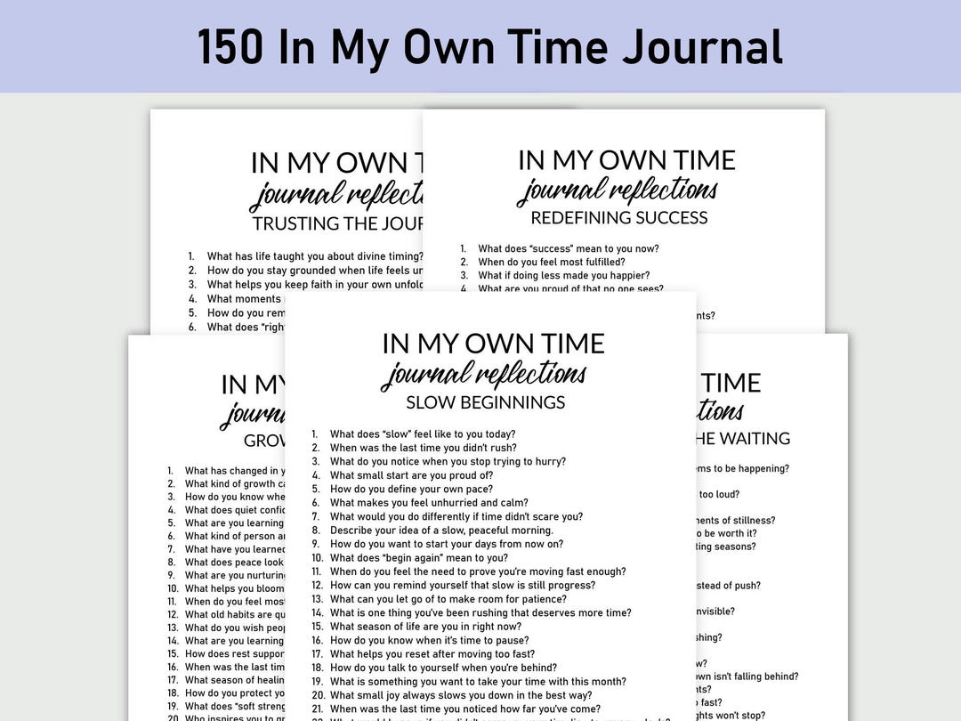 150 in My Own Time Journal, Printable, Journal, Minimalist, Inner Peace ...