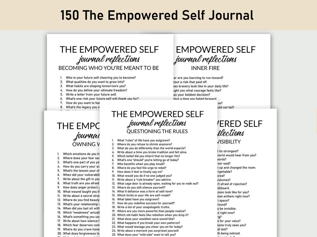 150 the Empowered Self Journal Prompts , Printable, Journal, Minimalist ...
