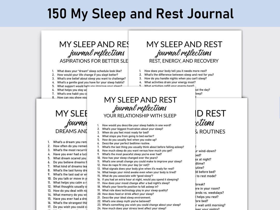 150 My Sleep and Rest Journal, Printable, Journal, Minimalist ...