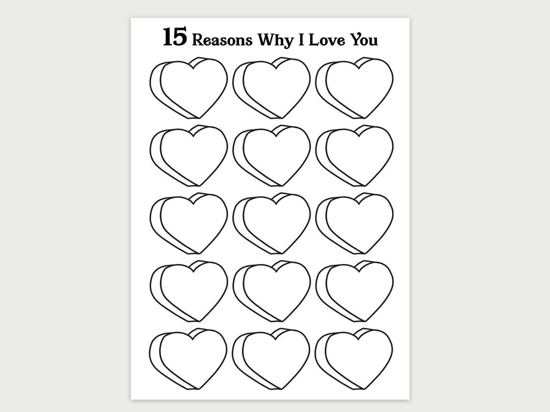 15 Reasons Why I Love You, Printable, I Love You Because, DIY Gift ...