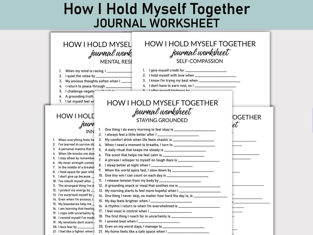 How I Hold Myself Together Printable Worksheet, Journal Printable, Fill ...