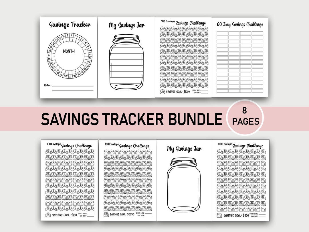 Savings Tracker Bundle, Printable, Finance Planner, Personal Finance ...