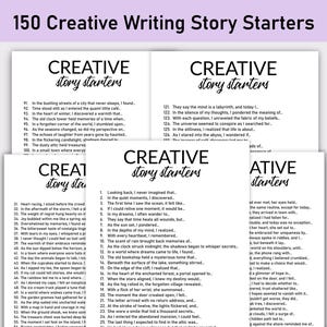 150 Story Starter , Printable, Journal, Minimalist, Creative Writing ...
