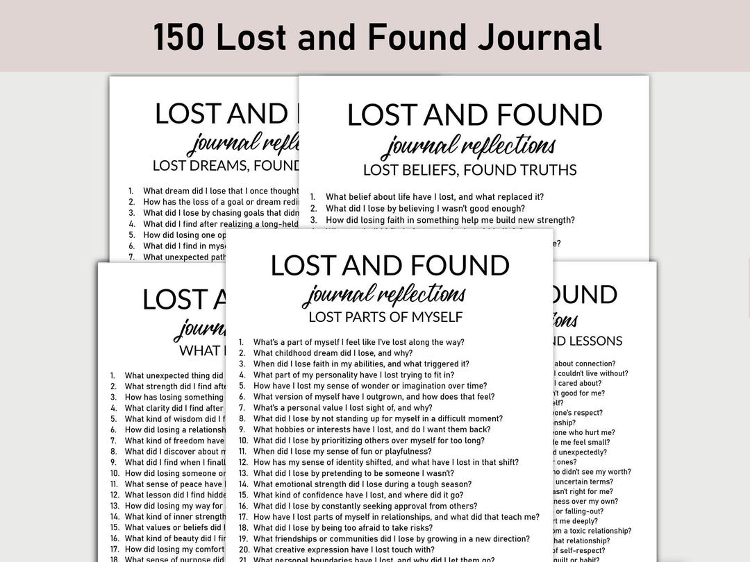 150 Lost and Found Journal, Printable, Journal, Self-discovery, Inner ...