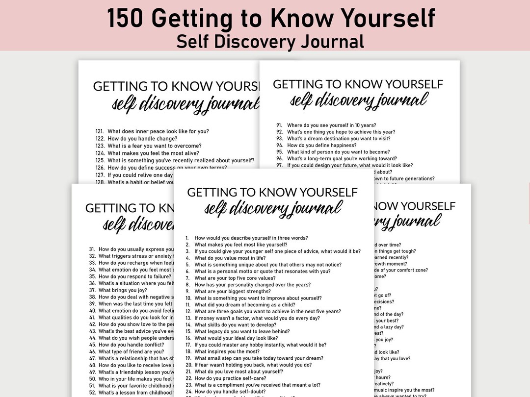 150 Getting to Know Yourself Journal, Self Discovery Journal, Healing ...