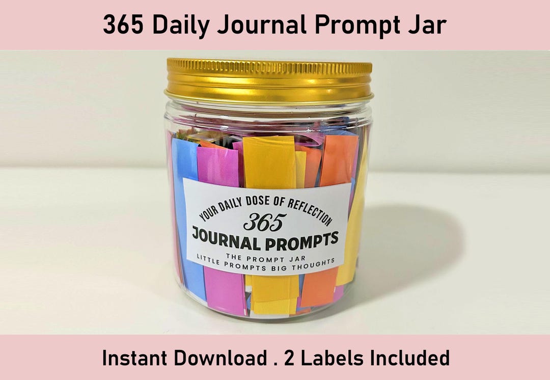 365 Daily Journal Prompt Jar, Printable Journal Prompts, Self Care ...