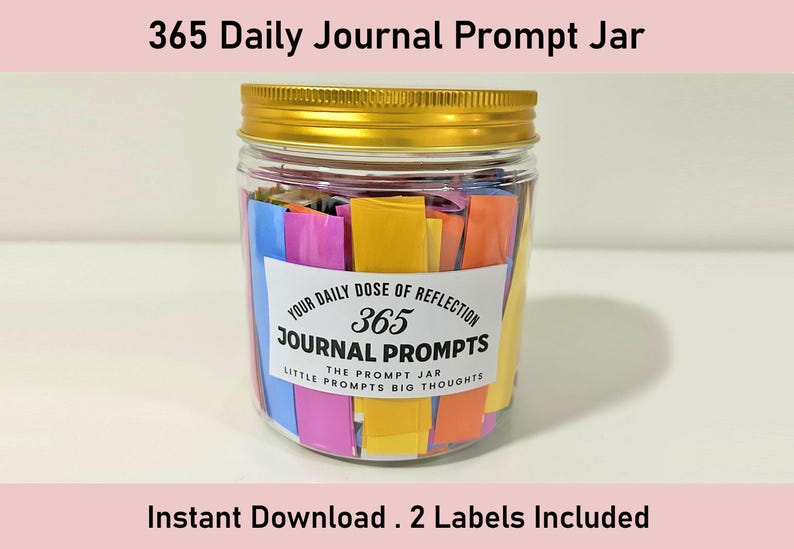 365 Daily Journal Prompt Jar, Printable Journal Prompts, Self Care ...
