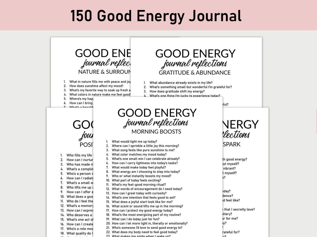 150 Good Energy Journal, Printable, Journal, Minimalist, Self ...
