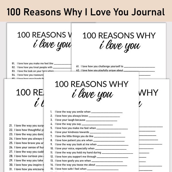 Reasons I Love You - Etsy