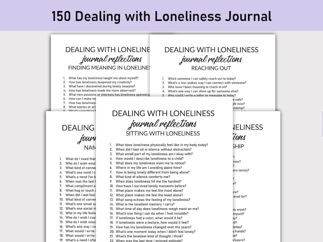 150 Dealing With Loneliness Journal, Printable, Journal, Reflections ...