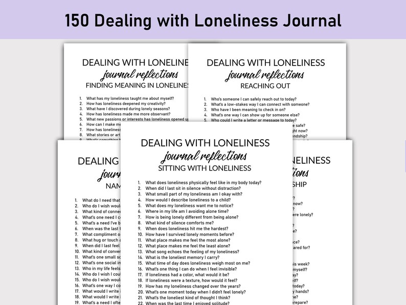 150 Dealing With Loneliness Journal, Printable, Journal, Reflections ...