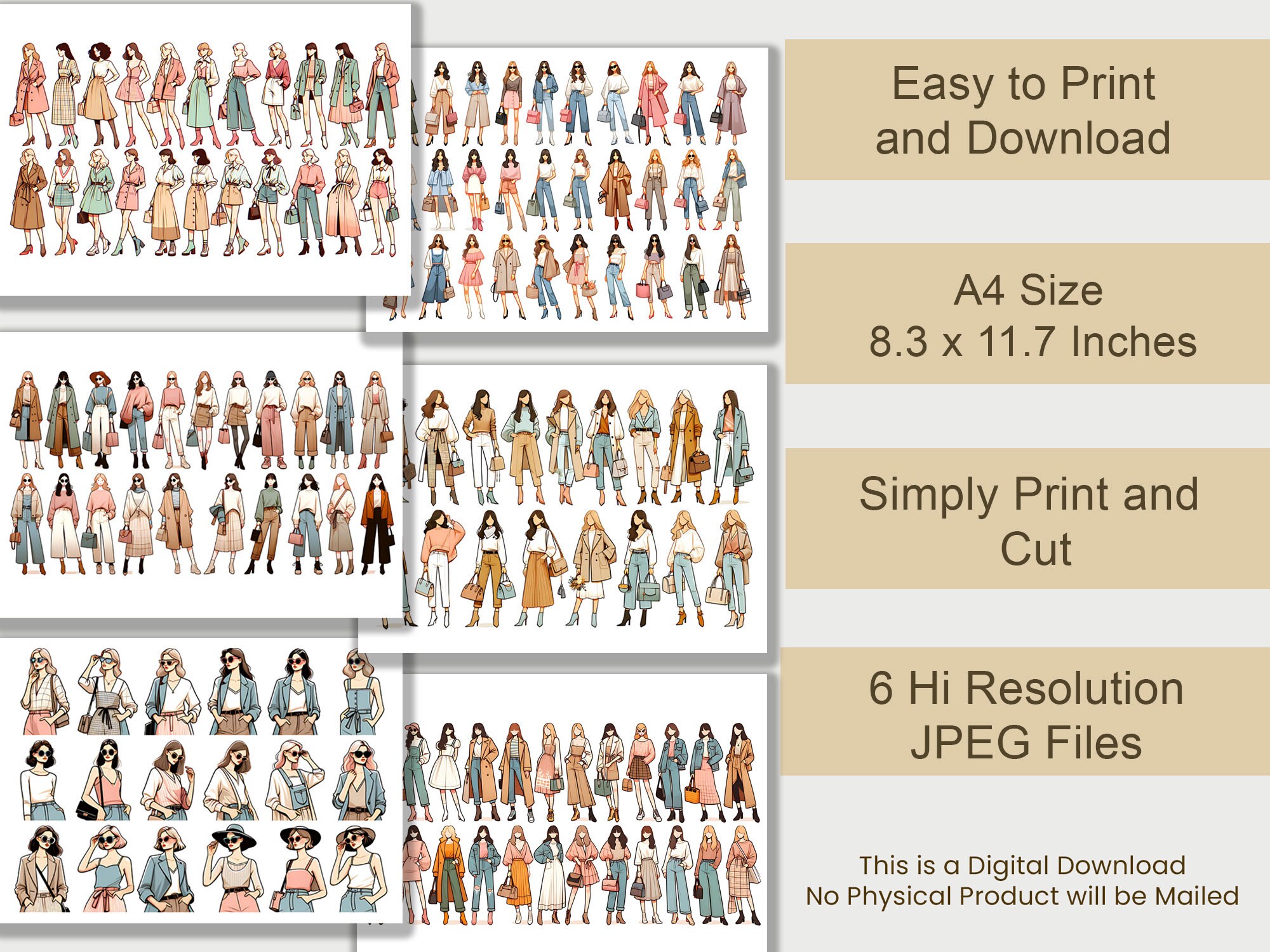 Girls Junk Journal Kit, Printable, Ephemera, Digital Papers, Digital ...