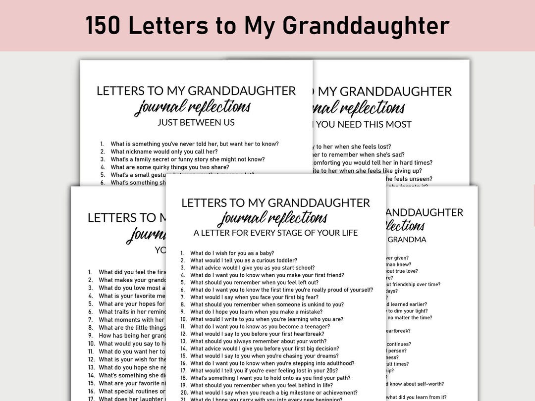 Letters to My Granddaughter Journal, Printable, Journal, Minimalist ...