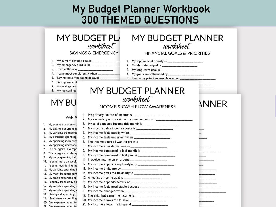 My Budget Planner Workbook, Journal Printable, Fill-in-the-blank ...