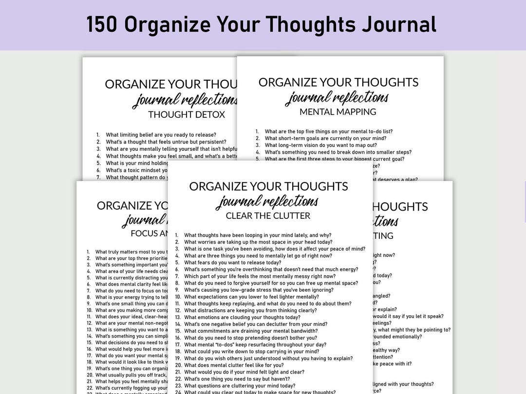 Organize Your Thoughts Journal, Journal Printable, Clear Mental Clutter ...