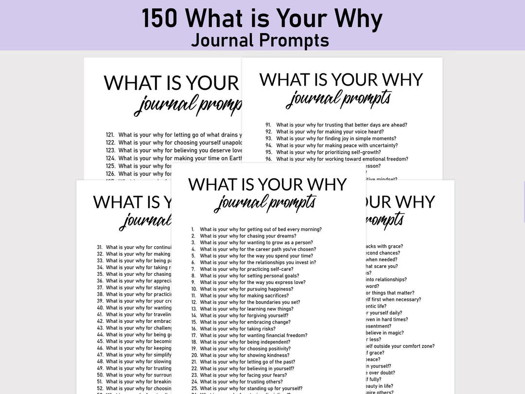 150 What is Your Why Journal Prompts , Printable, Journal, Minimalist ...