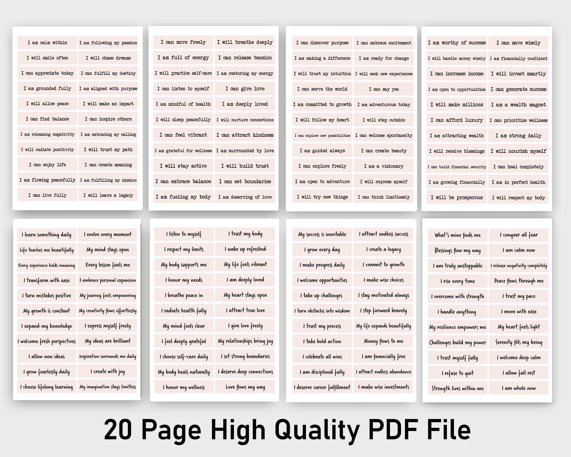440 Vision Board Affirmations, Vision Board Printable, Minimalist ...