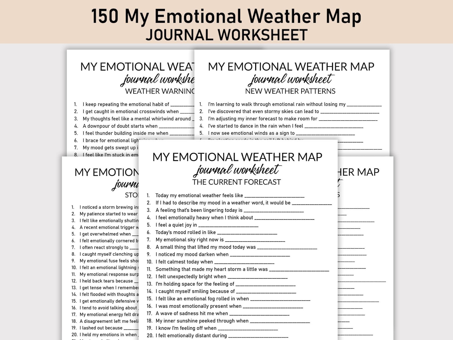 My Emotional Weather Map Printable Worksheet, Journal Printable, Fill ...