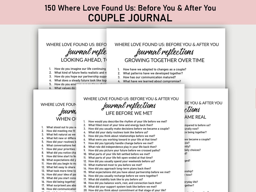 150 Where Love Found Us: Before You & After You Journal, Printable ...