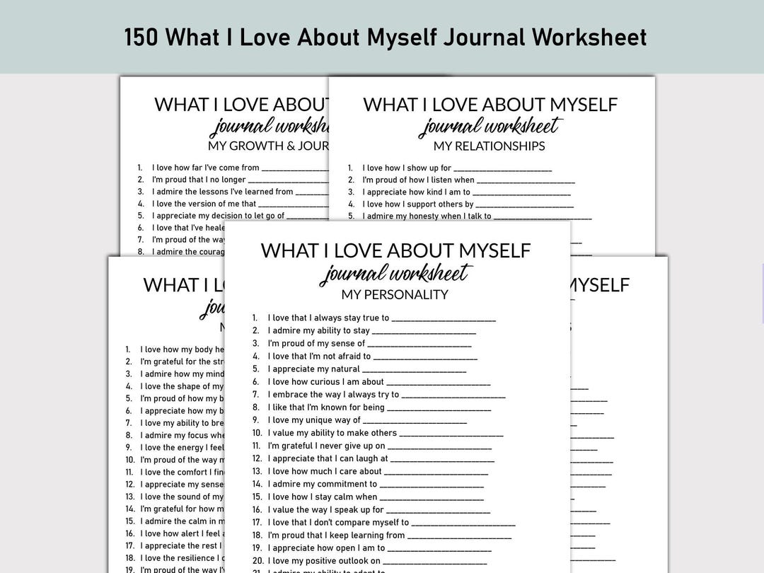 What I Love About Myself Printable Worksheet, Journal Printable, Fill ...