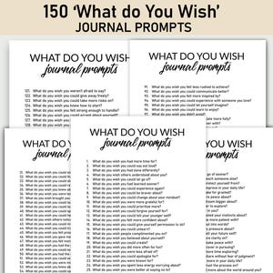 150 What Do You Wish Journal Prompts , Printable, Journal, Minimalist ...