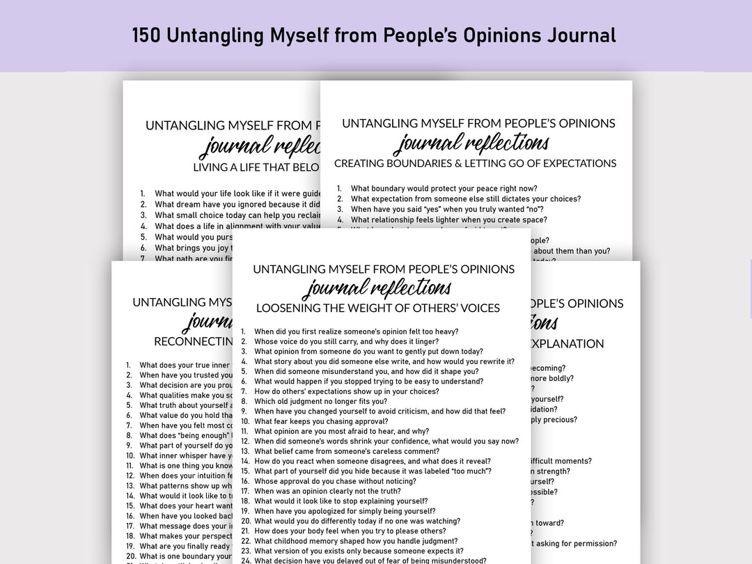 150 Untangling Myself From People’s Opinions Journal, Printable ...