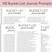 150 Bucket List Journal Prompts, Printable, Journal, Minimalist ...