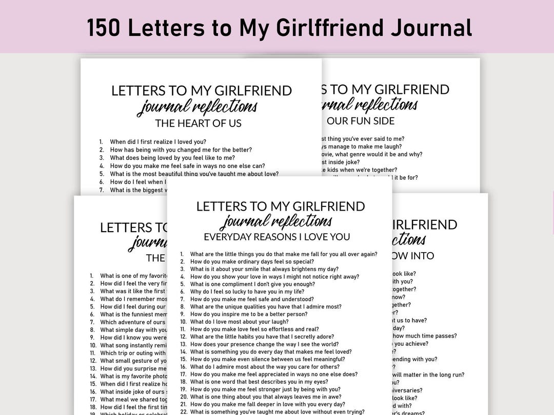 Letters to My Girlfriend Journal, Printable, Journal, Minimalist ...
