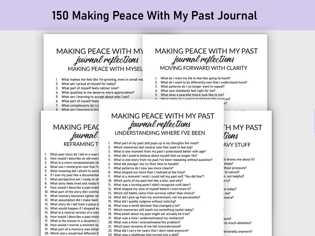 150 Making Peace With My Past Journal, Printable, Journal, Minimalist ...