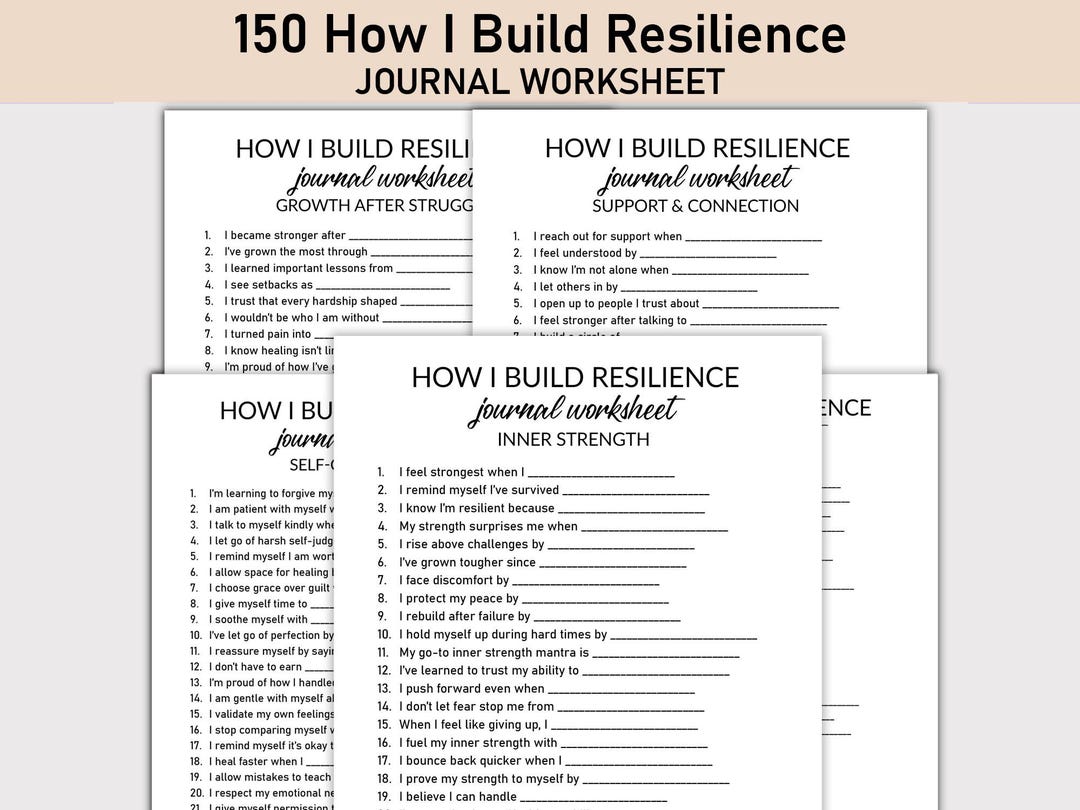 How I Build Resilience Printable Worksheet, Journal Printable, Fill-in ...