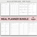 Weekly Meal Planner Bundle Printable Grocery List Daily Meal Planner